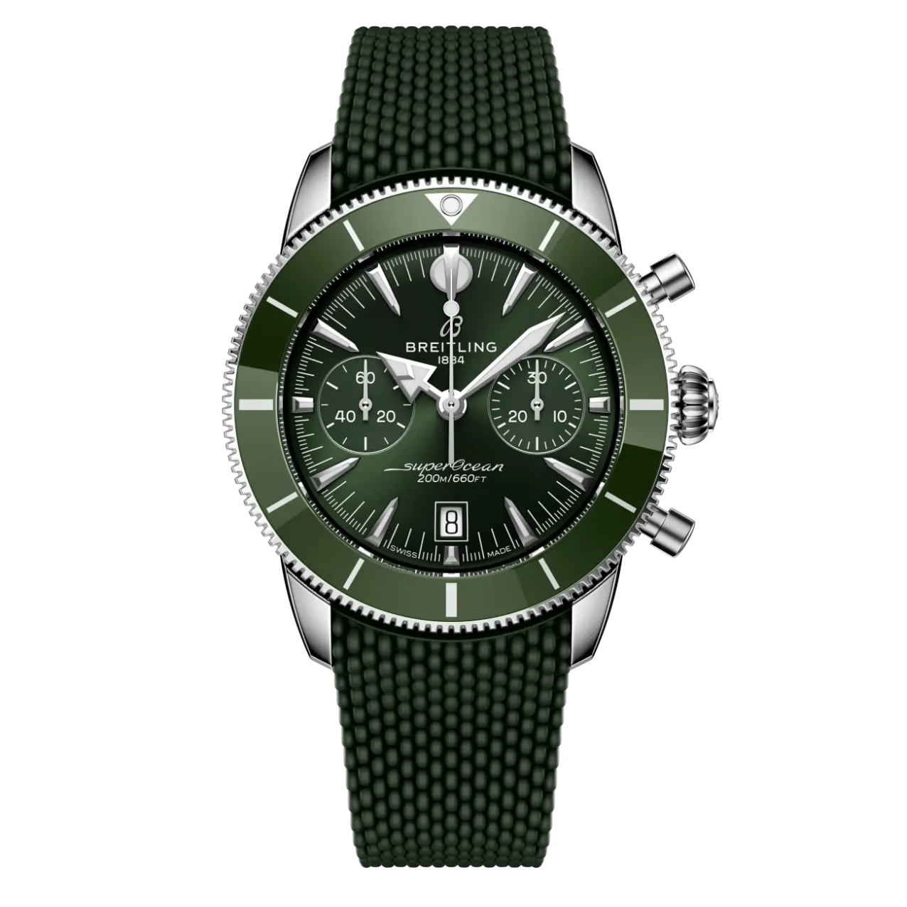 Superocean Heritage B01 Chronograph Green Dial and Strap 42MM Watch – Kury Alta Relojeria