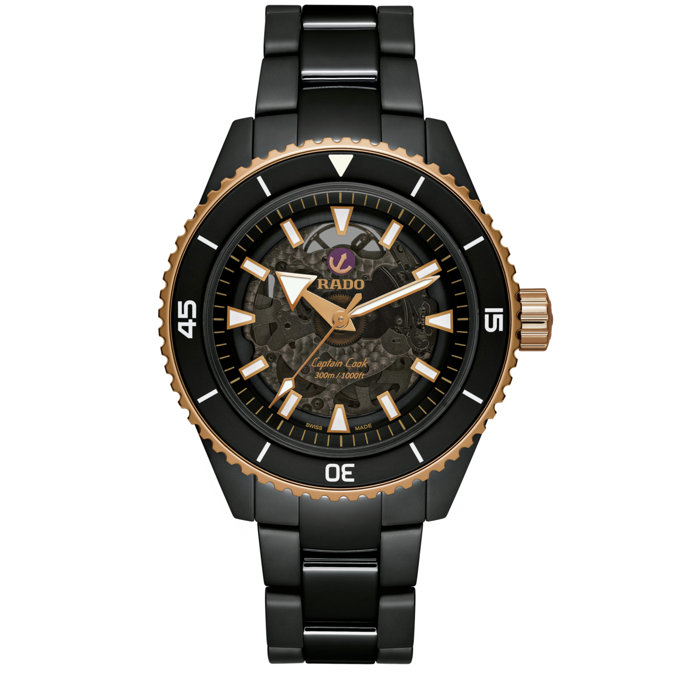 Captain Cook Black/Gold Round 43MM Watch – Kury Alta Relojeria