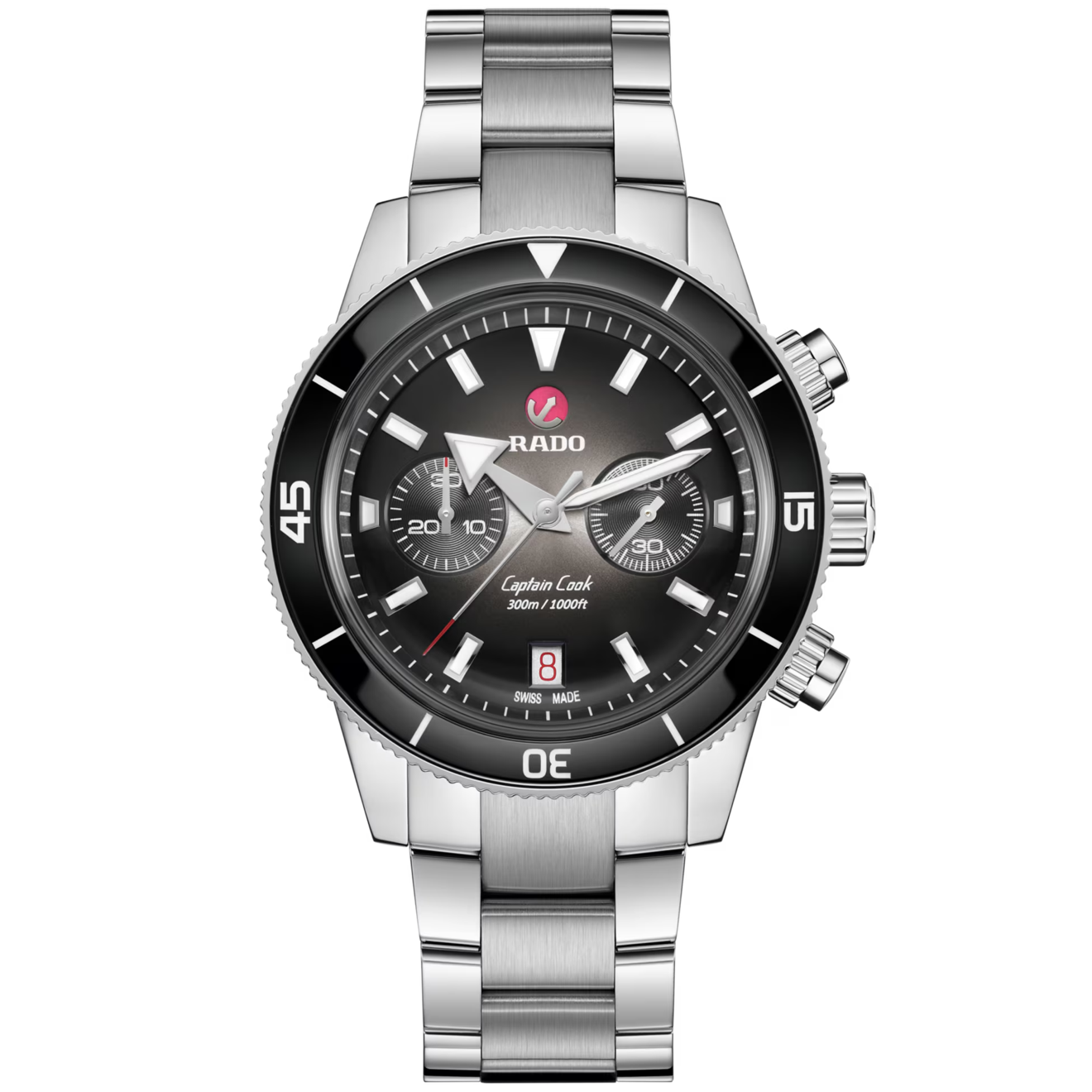 Captain Cook Chronograph Silver Gradient Dial 43MM Watch – Kury Alta ...