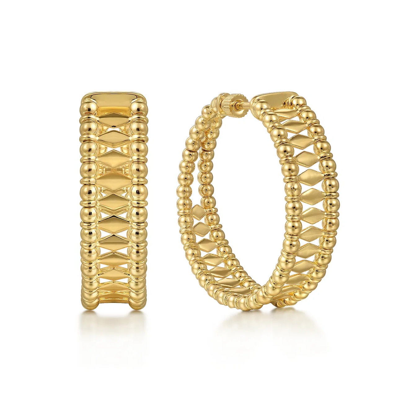14K Yellow Gold Bujukan Classic Hoop Earrings in 30mm – Kury Alta Relojeria