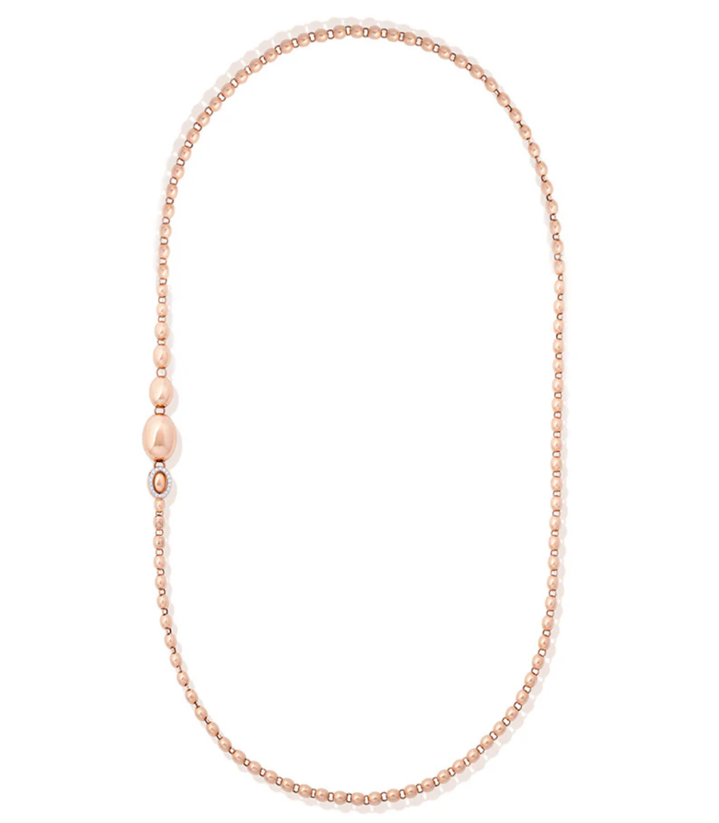 Ivy Slim Rose Gold Boules and Diamond Convertible Necklace – Kury Alta ...