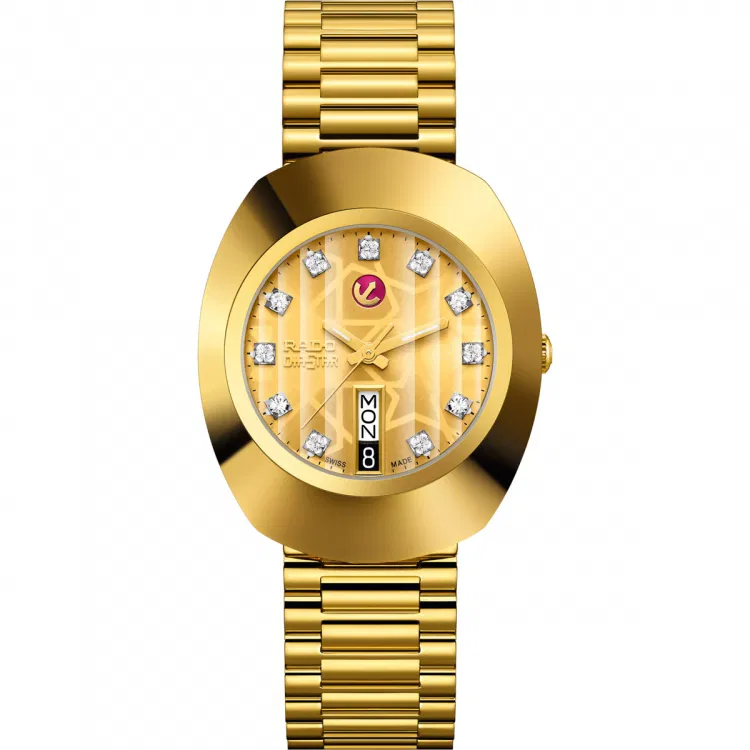 DiaStar Original Gold Dial with Crystals 35MM Watch – Kury Alta Relojeria