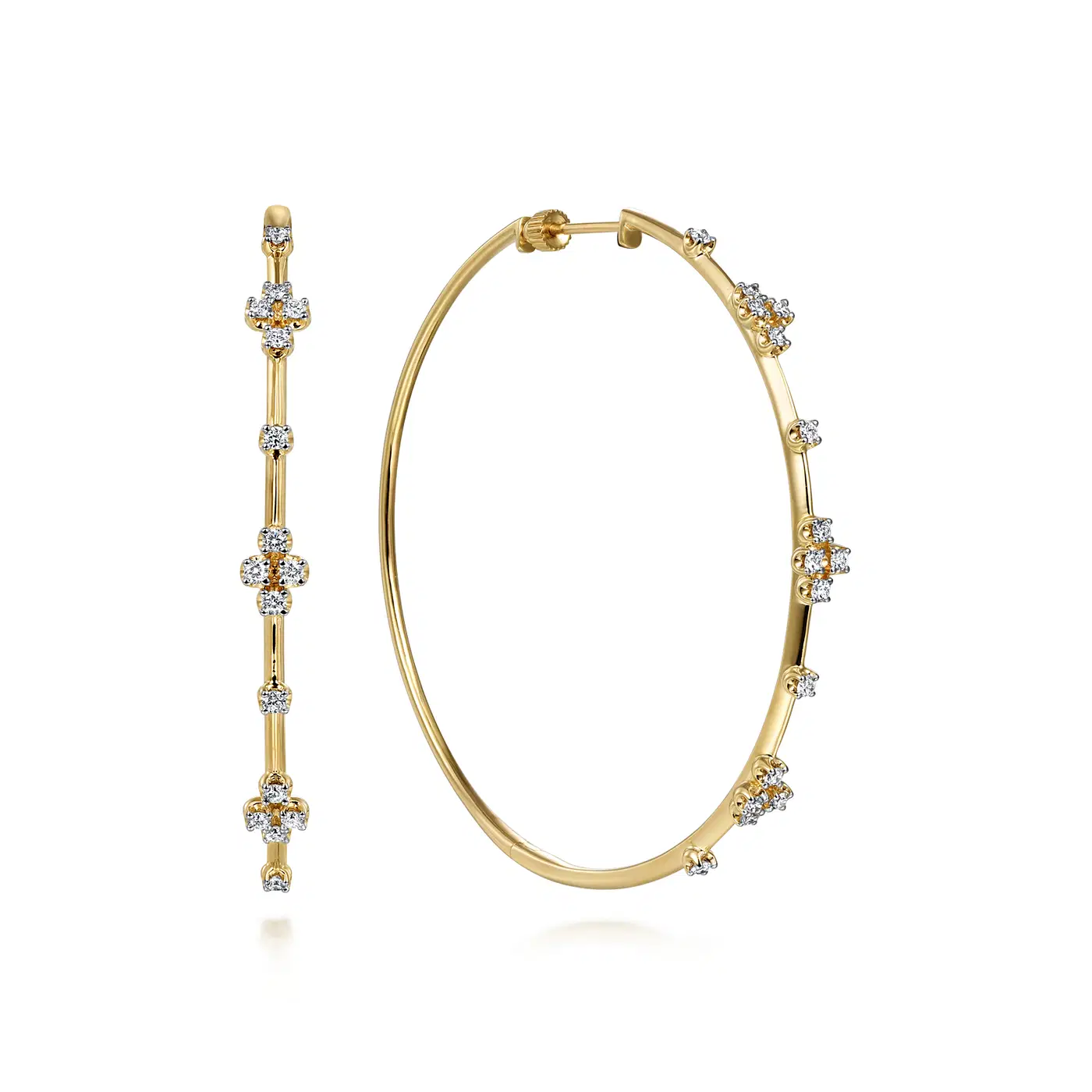 Showstopper 14K Gold and Diamonds 60MM Hoop Earrings – Kury Alta Relojeria