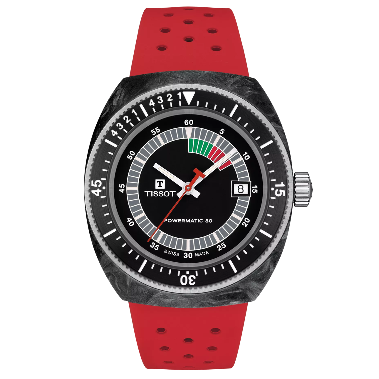 Sideral Powermatic 80 Red Rubber Strap 41MM Watch – Kury Alta Relojeria
