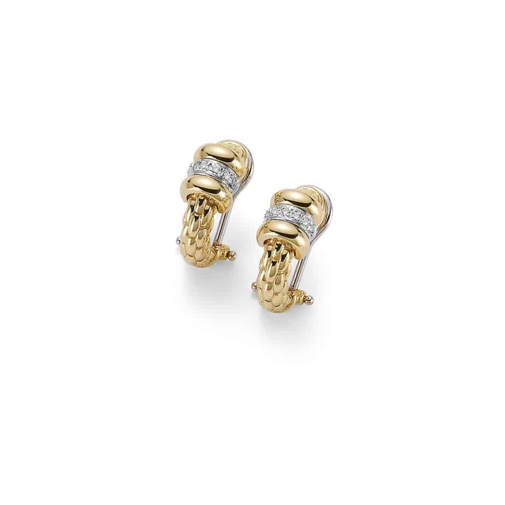Solo Yellow Gold and Diamond Earrings – Kury Alta Relojeria