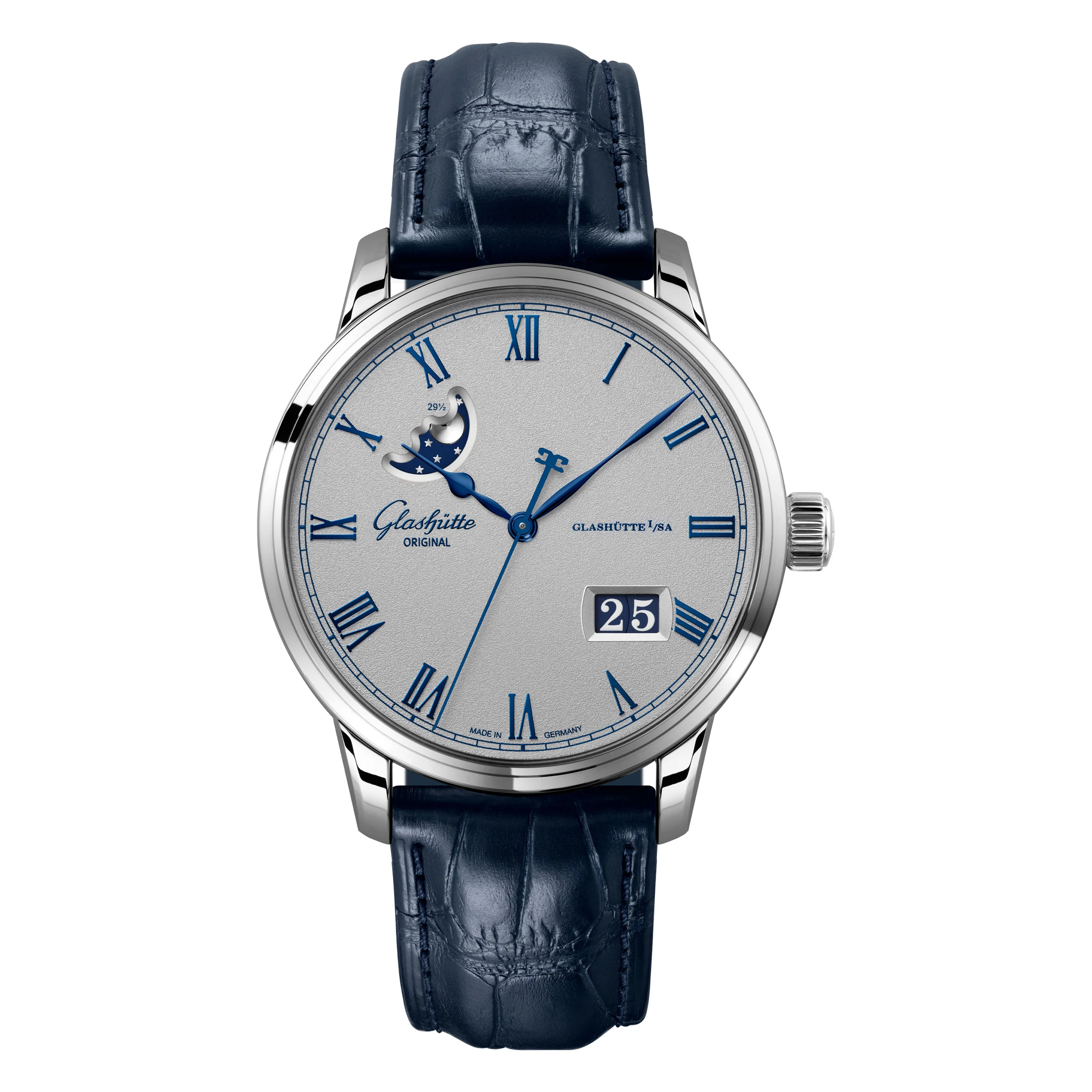 Senator Excellence Panorama Date Moon Phase Watch, Blue Strap 40MM ...